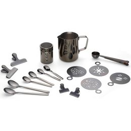 ECHTWERK Barista-Set Kaffeezubeh&ouml;r-Set, ideal f&uuml;r Cappuccino oder Latte Macchiato, 23-tlg. schwarz Edelstahl Einheitsgr&ouml;&szlig;e