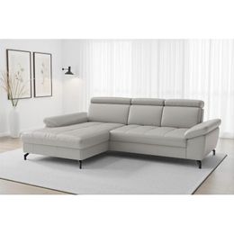 Sit & More sit&more Ecksofa &raquo;Vanity L-Form, B: 264 cm, Leder&laquo; Inkl.Sitz-,Kopf-und Armteilverstellung grau B/H/T: 264cm x 84cm x 181cm, NaturLEDER , Recamiere 