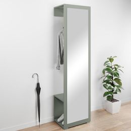 OTTO home Garderobenschrank &raquo;Paris&laquo; moderne Garderobenschrank 190cm, mit Kleiderstange und Frontspiegel salbei, B/H/T: 50cm x 190cm x 35cm
