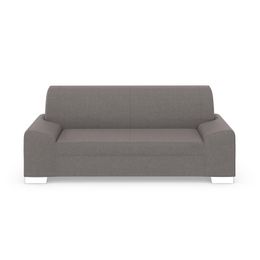 DOMO collection 2,5-Sitzer &raquo;Anzio kubisches Design, flache Armlehnen, Breite 214cm&laquo; Mit Federkern braun B/H/T: 214cm x 85cm x 93cm, Feinstruktur, Mit 
