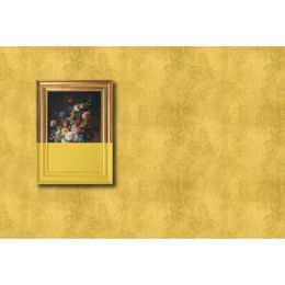 Livingwalls living walls Fototapete &raquo;Walls by Patel Frame 1&laquo; glatt Vlies, Wand, Schr&auml;ge gelb Vlies B/L: 4m x 2,7m