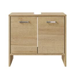 Waschbeckenunterschrank &raquo;Quickset 300&laquo; 60,6 cm breit braun Holzwerkstoff Riviera Eiche quer Nachbildung, B/H/T: 60,6cm x 54,3cm x 28,4cm, T&uuml;ren: 2 Stk
