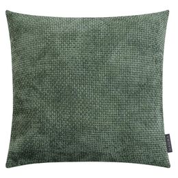 MAGMA Dekokissen &raquo;ARLO Kissen 45x45&laquo; Luxuri&ouml;ses Zierkissen mit samtiger Struktur in zeitlosem Design gr&uuml;n Chenille, Faserb&auml;llchen (Polyester), Polyester B/L