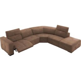 Egoitaliano Ecksofa &raquo;Sauvanne, Designsofa der Extraklasse, elegant und bequem, L-Form&laquo; wahlweise mit elektrischer Relaxfunktion, Kopfteilverstellung wei&szlig; Leder &raquo;