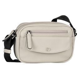 Tom Tailor Denim Damen Tom Tailor Denim Umh&auml;ngetasche &raquo;Fara&laquo; weicher softer Style mit Kontrastgewebeband und glossy Logodruck grau B/H/T: 21,5cm x 