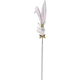 AM Design Dekofigur &raquo;Osterdeko "Hasenkopf"&laquo; Gartenstecker aus Metall wei&szlig; Metall B/H/T: 5,7cm x 100,3cm x 100,3cm