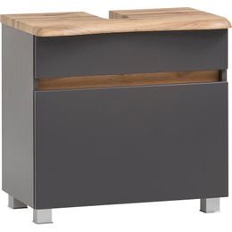 Welltime Waschbeckenunterschrank &raquo;Lienz&laquo; grau MDF grafitgrau, B/H/T: 60cm x 54cm x 35cm, Schubladen: 1 Stk.
