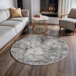 OTTO home Teppich &raquo;Micah&laquo; rund 8 mm H&ouml;he Kurzflor, modernes Design, pflegeleicht, Wohnzimmer beige Polyester B : 120cm &Oslash; 120cm 1 Stk., 8mm, L: 120cm &Oslash;