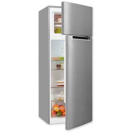 Exquisit K&uuml;hl-/Gefrierkombination &raquo;KGC270-45-040E inoxlook&laquo; 142,6 cm hoch 54,5 cm breit silber