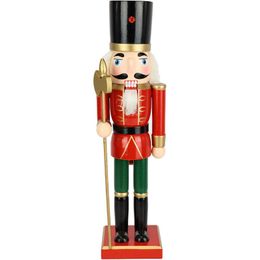 I.GE.A. Dekofigur &raquo;Nussknacker&laquo; Dekofigur Statue Deko M&auml;nnchen Weihnachtsdeko rot B/H/T: 10cm x 35cm