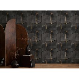 Livingwalls living walls Fototapete &raquo;The Wall 4 Graphics &ndash; Plastische Schieferwand Vlies-Fototapete&laquo; Steinoptik matt naturalistisch leicht strukturiert Plastische