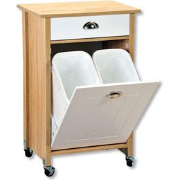 Kesper K&uuml;chenwagen &raquo;Rollwagen&laquo; 1 Stk. tlg. inkl. 2 entnehmbaren Abfalleimern braun Holzwerkstoff B/H/T: 50cm x 79cm x 37cm