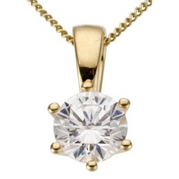 Firetti Damen Kettenanh&auml;nger &raquo;Schmuck Geschenk Gold 750 Halsschmuck Anh&auml;nger Halskette Solit&auml;r&laquo; mit Brillant in Krappenfassung gold 1 P2 = erkennbare 