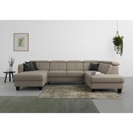 Sit & More sit&more Wohnlandschaft &raquo;Belluci U-Form&laquo; Kopfteilverstellung und Federkern, wahlweise mit Schlaffunktion braun B/H/T: 321cm x 85cm x 195cm, Luxus-