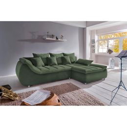 Home Affaire Ecksofa &raquo;Imola, bequem, aktuelle Steppung im Sitz, L-Form, Breite 270cm&laquo; wahlweise mit Bettfunktion gr&uuml;n Microfaser PRIMABELLE (100% 