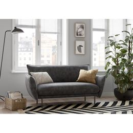 OTTO home 2-Sitzer &raquo;Stine&laquo; Besonderes Design durch Kissenoptik und Keder grau Struktur (100% Polyester);Struktur weich (85% Polyester/15% Nylon);