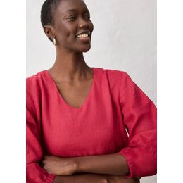 bonprix Kleid aus reinem Leinen 3/4 Arm, rot, Gr.50, Kurzes Leinenkleid mit lockerer Passform und Raglan&auml;rmeln, aus Leinen