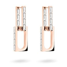 Liebeskind Berlin Damen Paar Creolen &raquo;Schmuck Geschenk Edelstahl Ohrringe Sparkling Link&laquo; mit Zirkonia (synth.) rosa Edelstahl