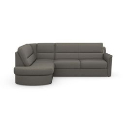 Sit & More sit&more Ecksofa &raquo;Panini L-Form&laquo; wahlweise mit Vorziehsitz und Bettkasten braun B/H/T: 243cm x 87cm x 155cm, Luxus-Microfaser Euphoria, Ottomane links