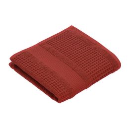 Vossen Handt&uuml;cher &raquo;Senses&laquo; leichte Waffelstruktur rot Waffelpiqu&eacute;, Baumwolle B/L: 50cmx100cm, 2 Stk., Waffelpiqu&eacute;