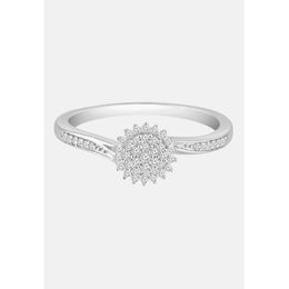 Diamant Exquis Ring aus 375 Wei&szlig;gold mit Diamant | Gr.: 54