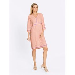 Heine Druck-Kleid in apricot-ros&eacute;-bedruckt | Gr.: 38