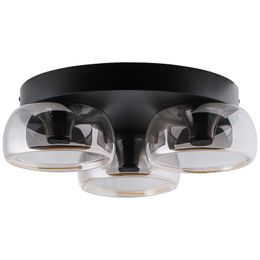 lumiCouture LED Deckenleuchte &raquo;Phantom&laquo; LED-Modul 1 Stk. Warmwei&szlig; &Oslash; 39 cm, 1500 lm 2700 K, schwebende Optik, Rauchglas/Metall, schwarz schwarz 3, &Oslash; 