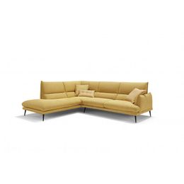 Egoitaliano Ecksofa &raquo;FUNNY, hochwertiges & aktuelles Design, bequeme R&uuml;ckenlehne, L-Form&laquo; toller Sitzkomfort, hochwertiger Strukturmix-Bezug, Breite 265cm gelb 48