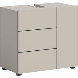 Welltime Waschbeckenunterschrank &raquo;BIEL, Breite: 60 cm, 2 T&uuml;ren, 2 F&auml;cher, Siphonausschnitt&laquo; 1 Stk. tlg. Waschbeckenunterschrank, Unterschrank, WBU, 