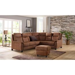 OTTO home Ecksofa &raquo;Boccaccio L-Form&laquo; mit Federkern, incl. Kopfteilverstellung, wahlweise Schlaffunktion braun Struktur weich (90% Polyester / 10% 