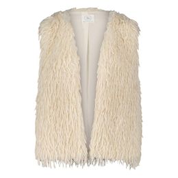 BETTY & CO BETTY & CO Kunstfell-Weste mit Fransen in cream | Gr.: 36
