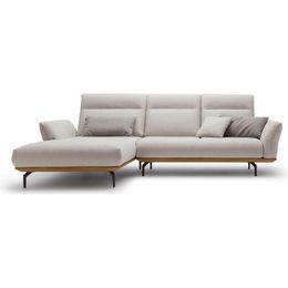 Creation BY ROLF BENZ Ecksofa &raquo;CR.460 Designsofa, verstellbare R&uuml;ckenlehne, hochwertig & bequem&laquo; Sockel in Nussbaum, Winkelf&uuml;&szlig;e in Umbragrau, Breite 