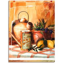 Artland Leinwandbild &raquo;Oliven&ouml;l&laquo; Arrangements 1 Stk. tlg. auf Holzrahmen gespannt orange Leinwand B/H/T: 45cm x 60cm, Leinwandbild Arrangements Hochformat, 1 
