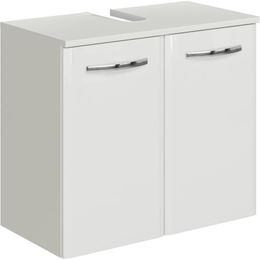 Waschbeckenunterschrank &raquo;Quickset 326, mit 2 T&uuml;ren, 60cm breit&laquo; 1 Stk. tlg. Wei&szlig; Glanz, B/H/T: 60cm x 62cm x 33cm, T&uuml;ren: 2 Stk.