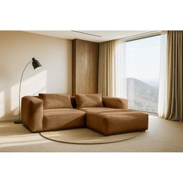 Home Affaire Ecksofa &raquo;Tvinnet&laquo; Breite 228 cm, extra tiefe Sitzfl&auml;che, kubisches Sitzvergn&uuml;gen braun 94% PES 6% NY B/H/T: 228cm x 73cm x 166cm, 