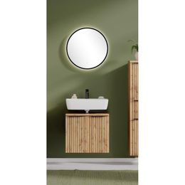 Welltime Badezimmer-Set &raquo; M&ouml;bel, Carlton Unterbecken-Set 2teilig, 60 cm, gestreift&laquo; 2 Stk. tlg. schwarz Holzwerkstoff B/H/T: 60cmcm x 200cmcm x 35cmcm