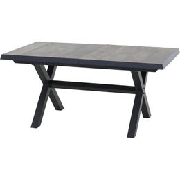 siena GARDEN Gartentisch &raquo;SINCRO Ausziehtisch 160/200x90cm matt anthrazit&laquo; Aluminiumgestell matt anthrazit, Tischplatte aus Keramik, washed grey schwarz B/H/T: 