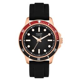 s.Oliver Herren s.Oliver Quarzuhr &raquo;Elegant Silicone&laquo; Armbanduhr, Herrenuhr, Silikonarmband, analog rosa Einheitsgr&ouml;&szlig;e