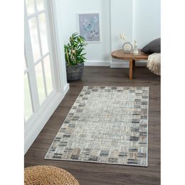 MyFlair Teppich &raquo;My Mood, LAGERR&Auml;UMUNG&laquo; rechteckig 8 mm H&ouml;he Kurzflor, Scandi-Design, mit Bord&uuml;re, besonders weich durch Microfaser beige Polyester B : 80cm 1