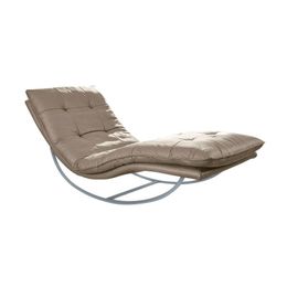 W.Schillig Relaxliege &raquo;daily dreams&laquo; in Waffelkissen-Optik, Schaukelgestell silber matt, in 2 Breiten braun Longlife Xtra-Leder Z59: Glattleder mit 