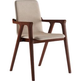 Home Affaire Armlehnstuhl &raquo;AXA&laquo; (Set) 1 Stk. beige Polyester B/H/T: 58cm x 88cm x 57cm, 1 Stk., Microfaser Veloursoptik