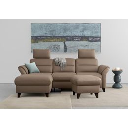 Sit & More sit&more Ecksofa &raquo;Mellum L-Form&laquo; Federkern, optional Schlaffunktion, Bettkasten & Armteilfunktion braun 100% Polyester B/H/T: 250cm x 87cm x 163cm, 