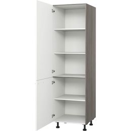 KOCHSTATION Vorratsschrank &raquo;KS-Trea SV60-195&laquo; H&ouml;he 195 cm, Breite 60 cm wei&szlig; eichefarben grau, B/H/T: 60cm x 195cm x 56cm, T&uuml;ren: 1 Stk. T&uuml;ranschlag 