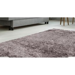 Kayoom Hochflor-Teppich &raquo;Diamond 700&laquo; rechteckig 45 mm H&ouml;he weiche Microfaser, Langflor, Shaggy, Melange, Wohnzimmer beige Kunstfaser B : 120cm 1 Stk., 45mm,