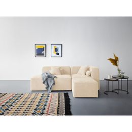Home Affaire Ecksofa &raquo;Sundstrup L-Form&laquo; Modulserie, individuelle Zusammenstellung beige 100% Polyester B/H/T: 233cm x 76,5cm x 93cm, Struktur weich, 