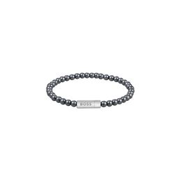 BOSS BOSS Armband &raquo;SPHERE BEADS&laquo; mit Onyx oder H&auml;matit silber 19cm, Edelstahl