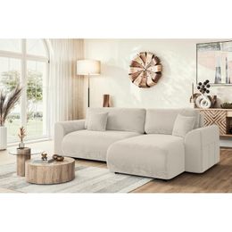 Home Affaire Ecksofa &raquo;VasbySuyal Schlafsofa 235cm L-Form mit Recamiere beidseitig montierbar&laquo; Designsofa mit Bettfunktion und Bettkasten, Ma&szlig;e B/T/H: 