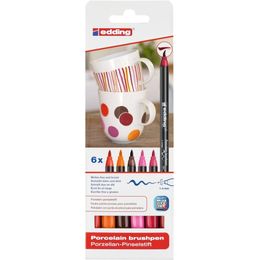 Porzellan-Pinselstift Edding 4200 1-4mm Packung mit 6 Farben Warmt&ouml;ne | Gr.: onesize