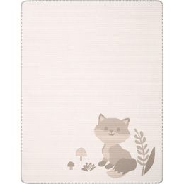 Biederlack Babydecke &raquo;Babydecke Foxy&laquo; 75 x 100, mit Zierstich beige Baumwolle, Polyacryl, Polyester B/L: 75cm x 100cm