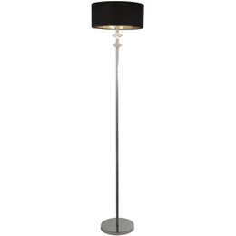Searchlight Stehlampe &raquo;Ontario Floor Lamp - Chrome Metal Acrylic & Black Shade&laquo; E27 1 Stk. schwarz 1, &Oslash; 35cm H: 157,5cm, 1 Stk.